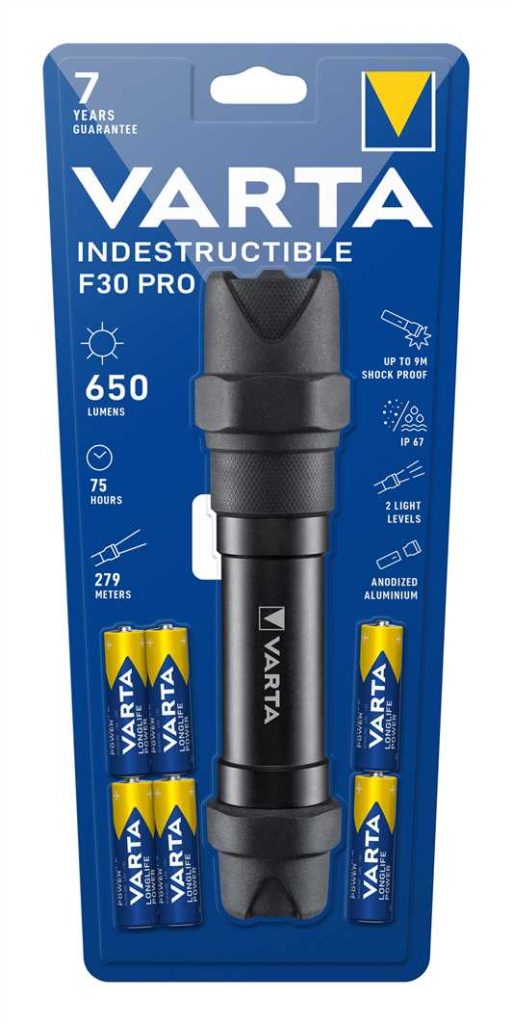 18714101421 LINTERNA INDESTRUCTIBLE F30 PRO 6xAA | VARTA - Riverint